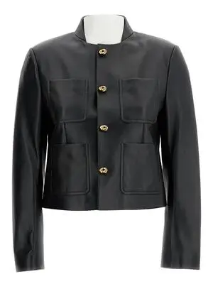 Bottega Veneta Nappa Leather Jacket - Black