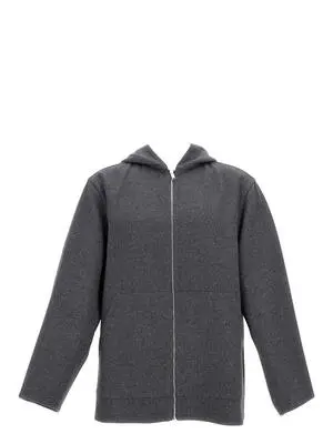 Bottega Veneta Double-face Wool Hooded Jacket - Grey