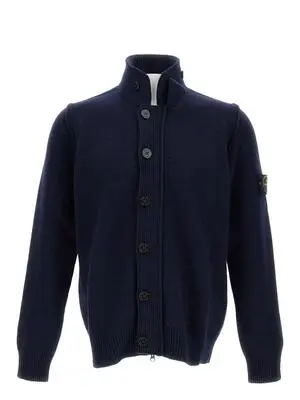 Stone Island Wool Blend Cardigan - Blue