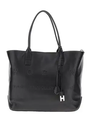 Hogan Leather Shopping Tote - Black