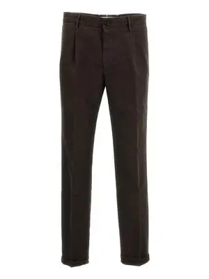 Incotex Cotton Tailored Trousers - Brown