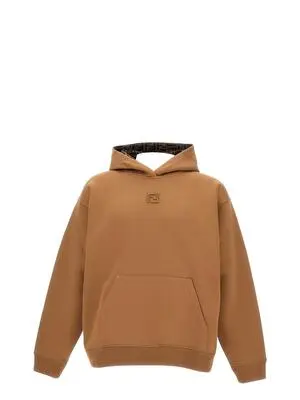 Fendi Hoodie With Ff Logo - Beige