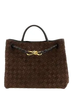 Bottega Veneta Medium Andiamo Suede Leather Handbag - Brown