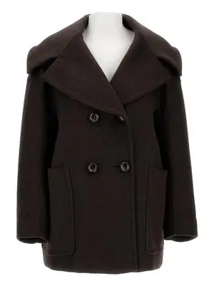 Max Mara Wool Double-breasted Jacket - Brown