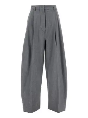 THELATEST Wide Leg Pleated Trousers - Grey