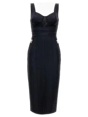 Elisabetta Franchi Midi Sheath Dress - Black