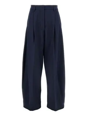 THELATEST Wide Leg Pleated Trousers - Blue