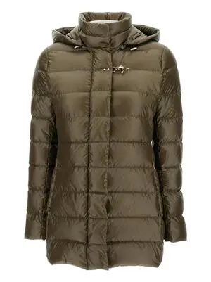 FAY Down Jacket With Hood - Brown
