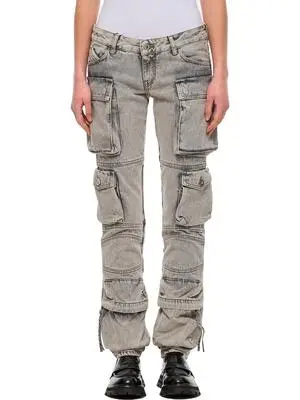 Attico Essie Denim Cargo Pants - Grey