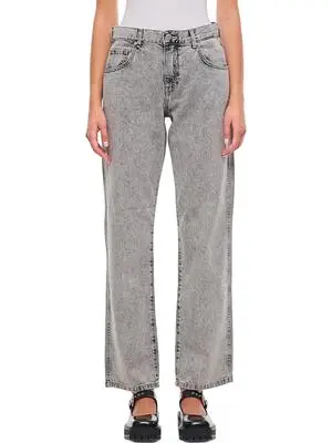 Ag Tenerife Straight Low-waist Denim Pants - Grey