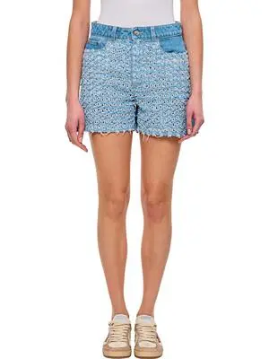Stella McCartney Denim Boucle Shorts - Sky Blue