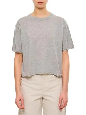 LISA YANG Cila Wool T-Shirt Grey