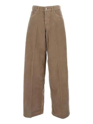 HAIKURE Bethany Ribbed Wide-leg Trousers - Brown