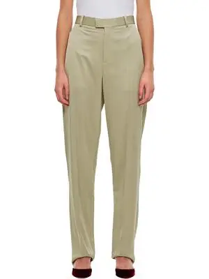 Bottega Veneta Straight-cut Viscose Trousers - Green