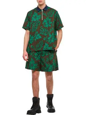 Sacai Floral Print Shorts - Green