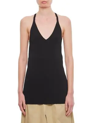 QUIRA Viscose Dancer Tank Top - Black