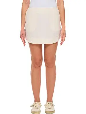 JW Anderson Mini Skirt With Curved Hem - White