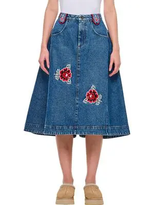 MOLLY GODDARD Abi Midi Skirt - Blue