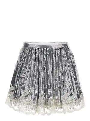 Rabanne Metallic Knit Mini Skirt - Silver