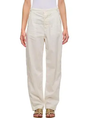 CASEY & CASEY Cotton And Linen Pants - White