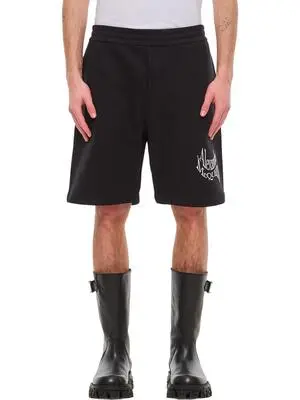 Alexander McQueen Short Cotton Shorts - Black