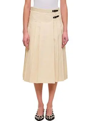 DURAZZI MILANO Pleated Midi Kilt - Beige