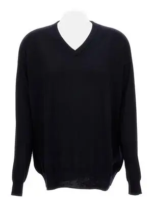 HIRA Knit V-neck Sweater - Blue
