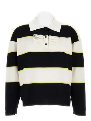 Alexander McQueen Striped Silk Polo - Multicolor