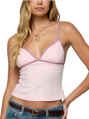EDIKTED Leona Contrast Tank Top - Light-pink