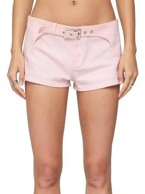 EDIKTED Vicco Belted Shorts - Light Pink
