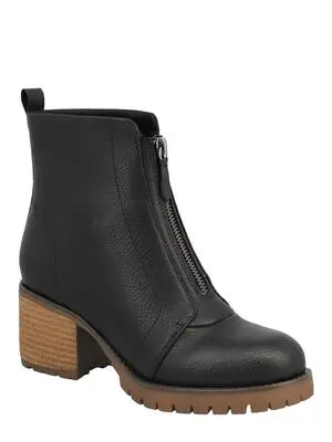 Mia Fabiola Front Zip Ankle Boots Black