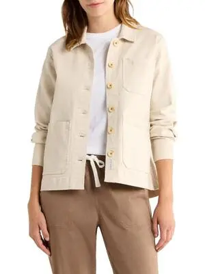 FREE FLY Folly Stretch Cotton Twill Chore Coat - Stone
