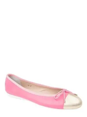 PAUL MAYER ATTITUDES Cap Toe Ballet Flat - Hot Pink/gold