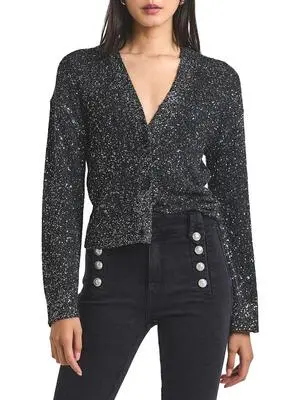 Derek Lam 10 Crosby Kalena Sequin Plated Cardigan - Black/charcoal