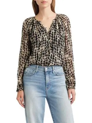 RAILS Indi Shibori Spot Peasant Top