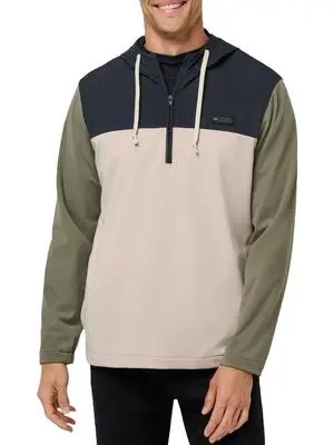 Travis Mathew Colorblock Half Zip Hoodie - Black Multi