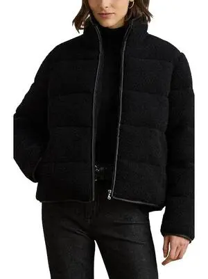 Ralph Lauren Faux Shearling Puffer Jacket - Black/black