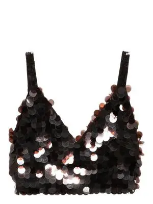 P.a.r.o.s.h Sequin Embellished Triangle Top - Testa Di Moro