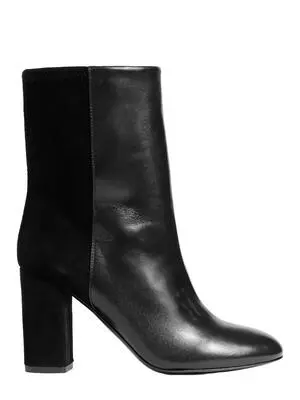 STUART WEITZMAN Leather And Suede Ankle Boots - Black