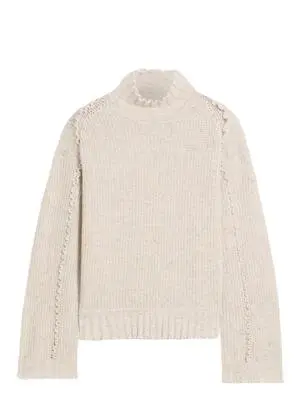 Autumn Cashmere Donegal Cashmere Turtleneck Sweater - Ecru
