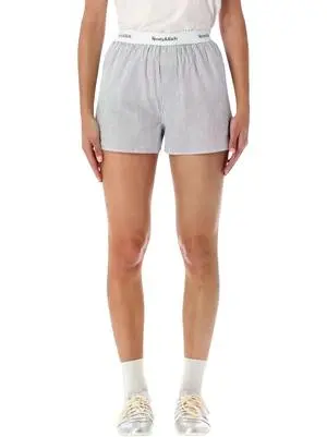 SPORTY & RICH Yankees Serif Striped Shorts - Blue