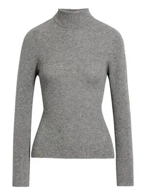 THE ELDER STATESMAN Delicash Ribbed Cashmere And Silk-blend Turtleneck Sweater - Gray