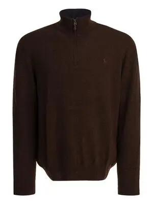 Polo Ralph Lauren Wool Quarter Zip Sweater Brown