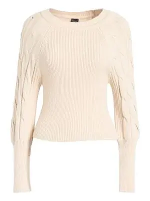Pinko Crewneck Cable-knit Sweater - Beige