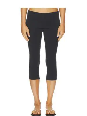 SKIMS Cotton Jersey Foldover Capri - Soot