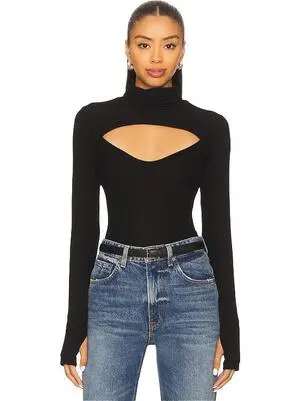 Michael Lauren Cade Long Sleeve Turtleneck Top - Black