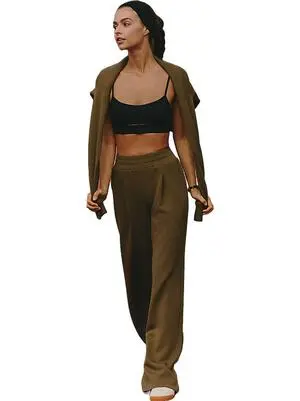 Varley Extra-wide-leg Pull-on Pants - Military Olive