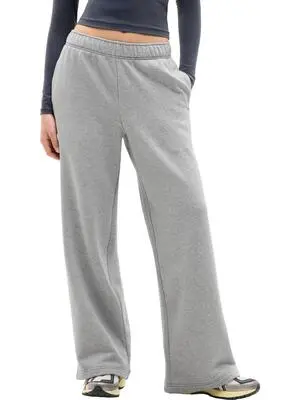 Athleta Forever Fleece Wide Leg Pant Grey