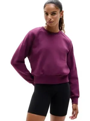 Athleta Forever Fleece Relaxed Crew Sweatshirt - Plum