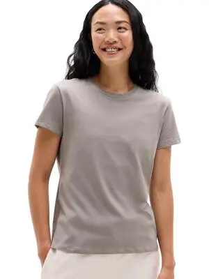 Athleta Classic Cotton Tee - Mortar Mushroom